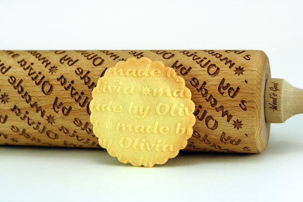 PERSONALIZED rolling pin, made by pattern – Embossing wooden rolling p ...