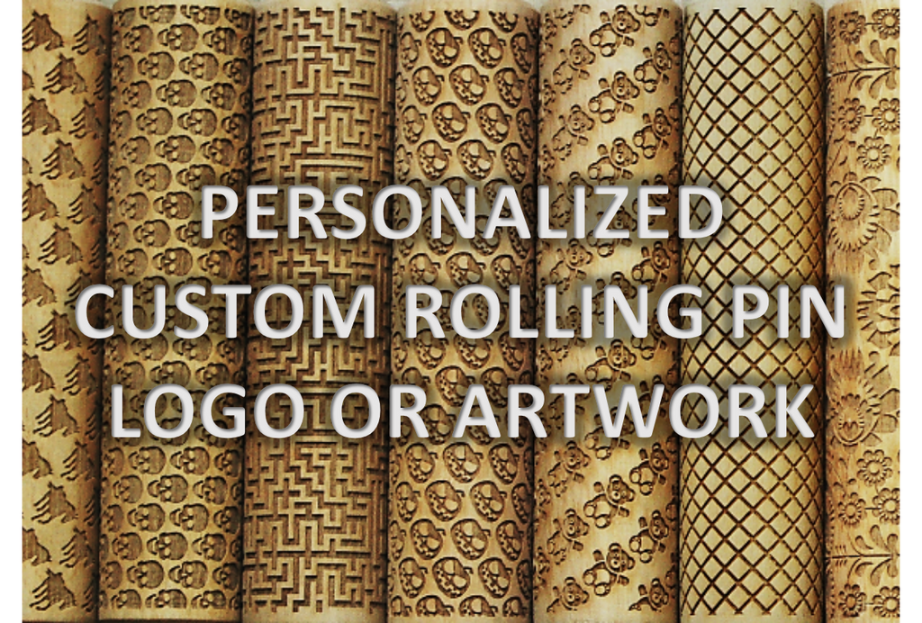 PERSONALIZED rolling pin, CUSTOM LOGO & ARTWORK – Embossing wooden rol ...