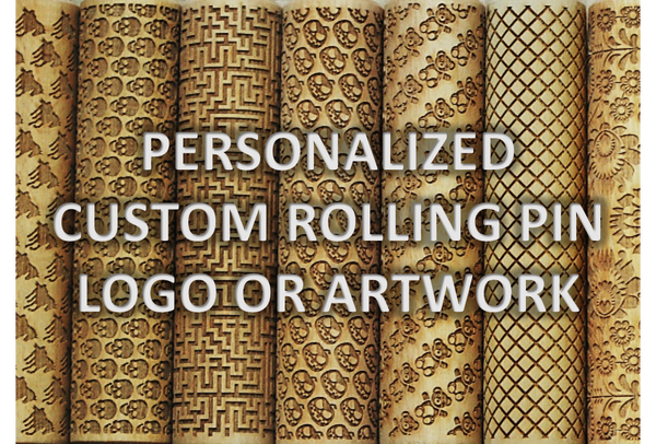 PERSONALIZED rolling pin, CUSTOM LOGO & ARTWORK – Embossing wooden rol ...